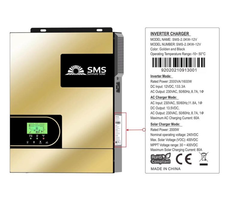 SMS 2KVA 12V Hybrid Inverter – Solar Mall